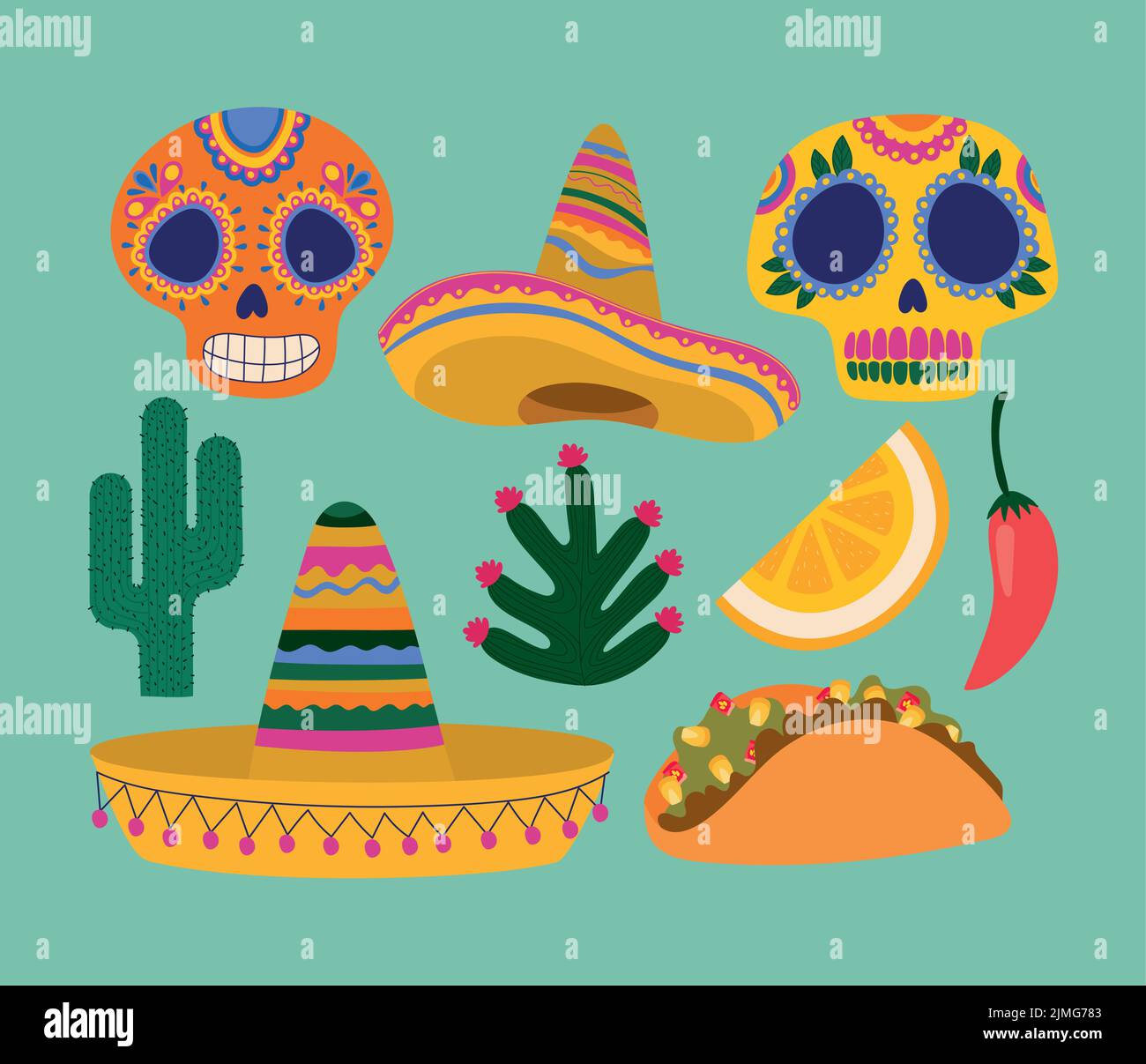 mexican icons set Stock Vector Image & Art - Alamy