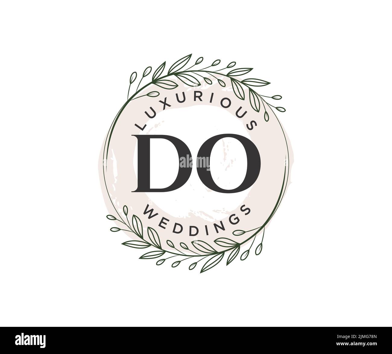 DO Initials letter Wedding monogram logos template, hand drawn modern ...