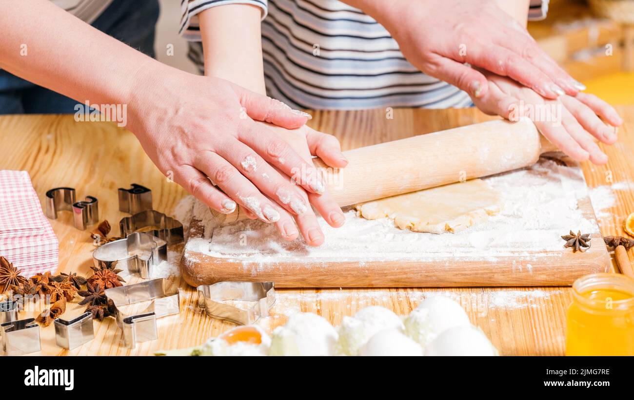 homemade cookies recipe roll dough biscuits Stock Photo - Alamy