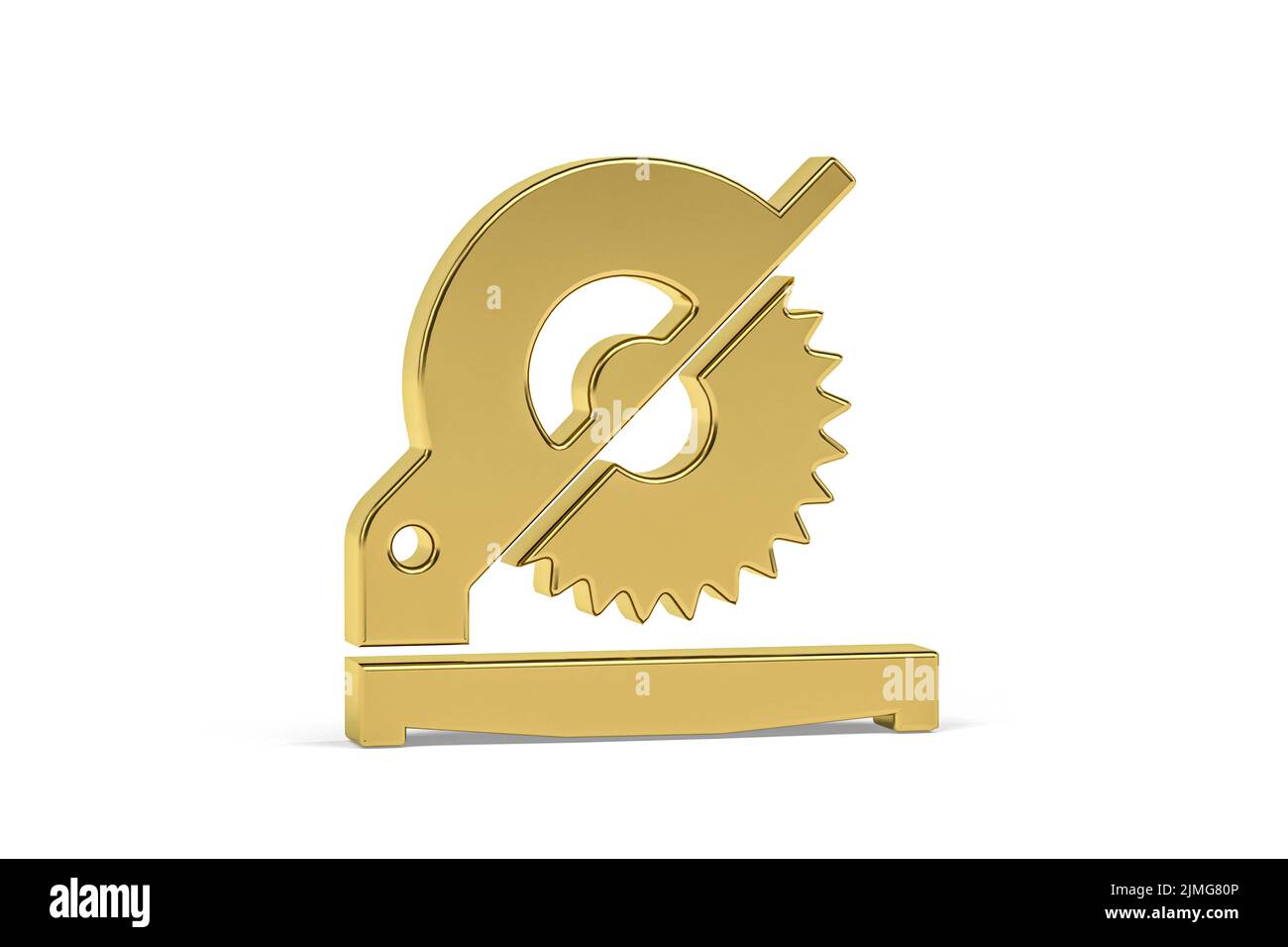 Golden 3d saw icon isolated on white background - 3d render Stock Photo ...