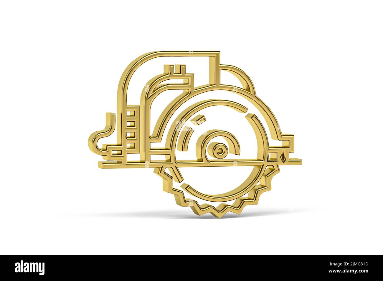 Golden 3d saw icon isolated on white background - 3d render Stock Photo ...