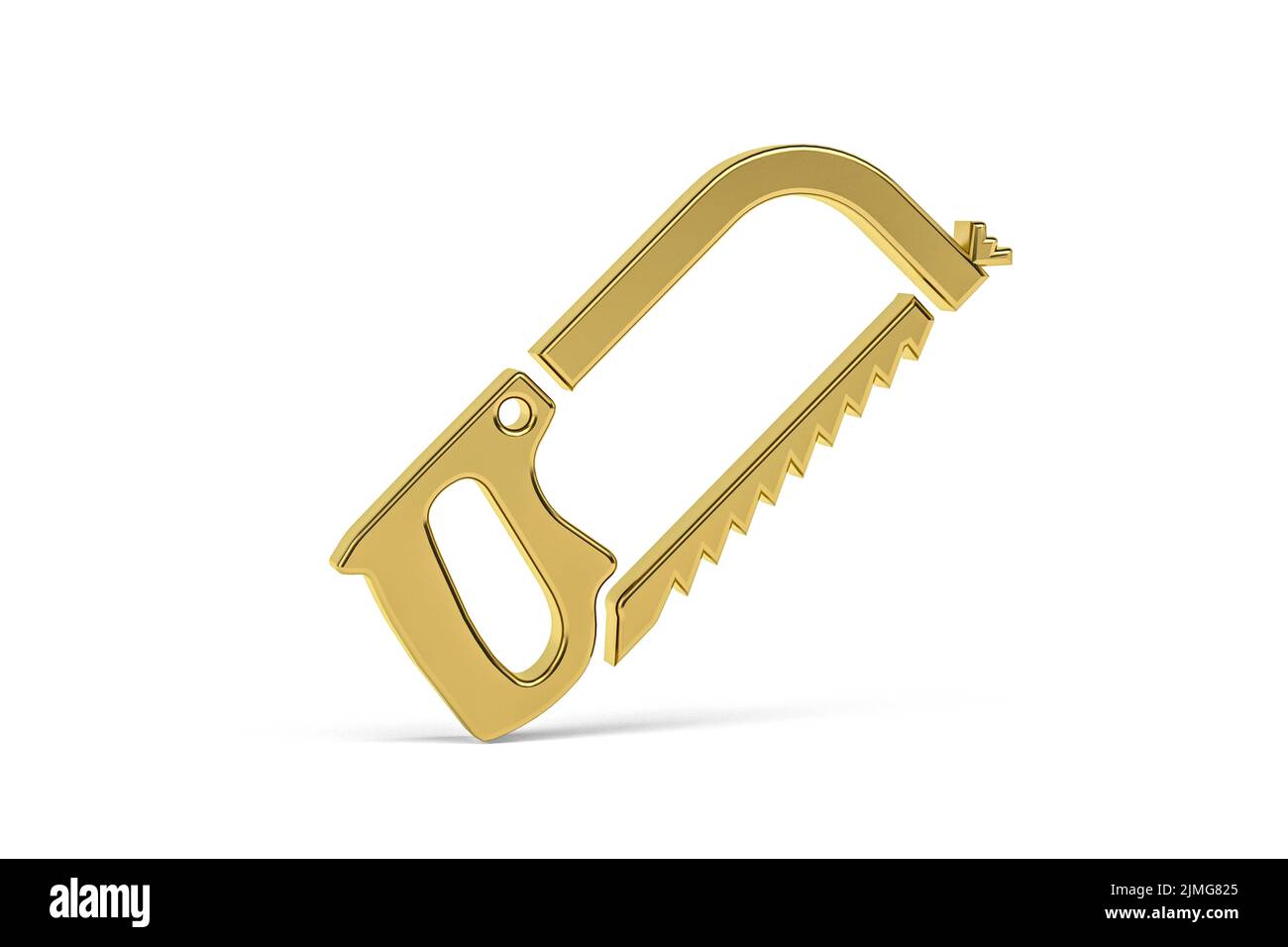 Golden 3d saw icon isolated on white background - 3d render Stock Photo ...