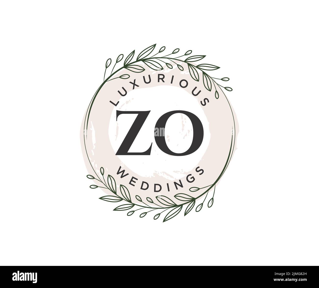 ZO letter Wedding monogram logos template, hand drawn modern ...