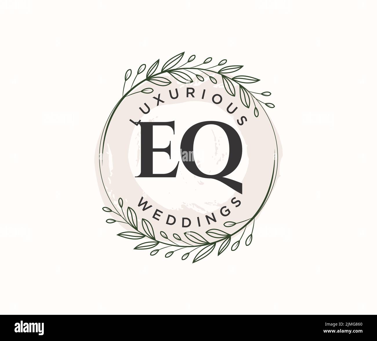 EQ Initials letter Wedding monogram logos template, hand drawn modern ...
