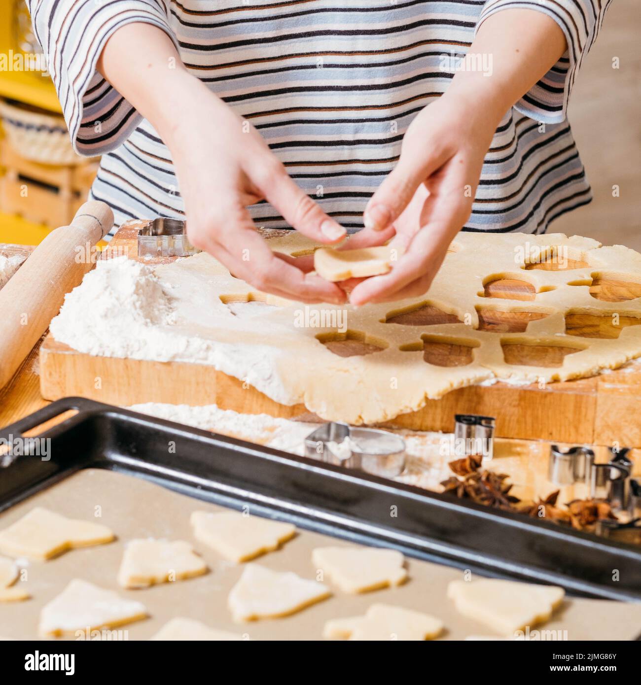 Lady hands dough making homemade hi-res stock photography and images ...