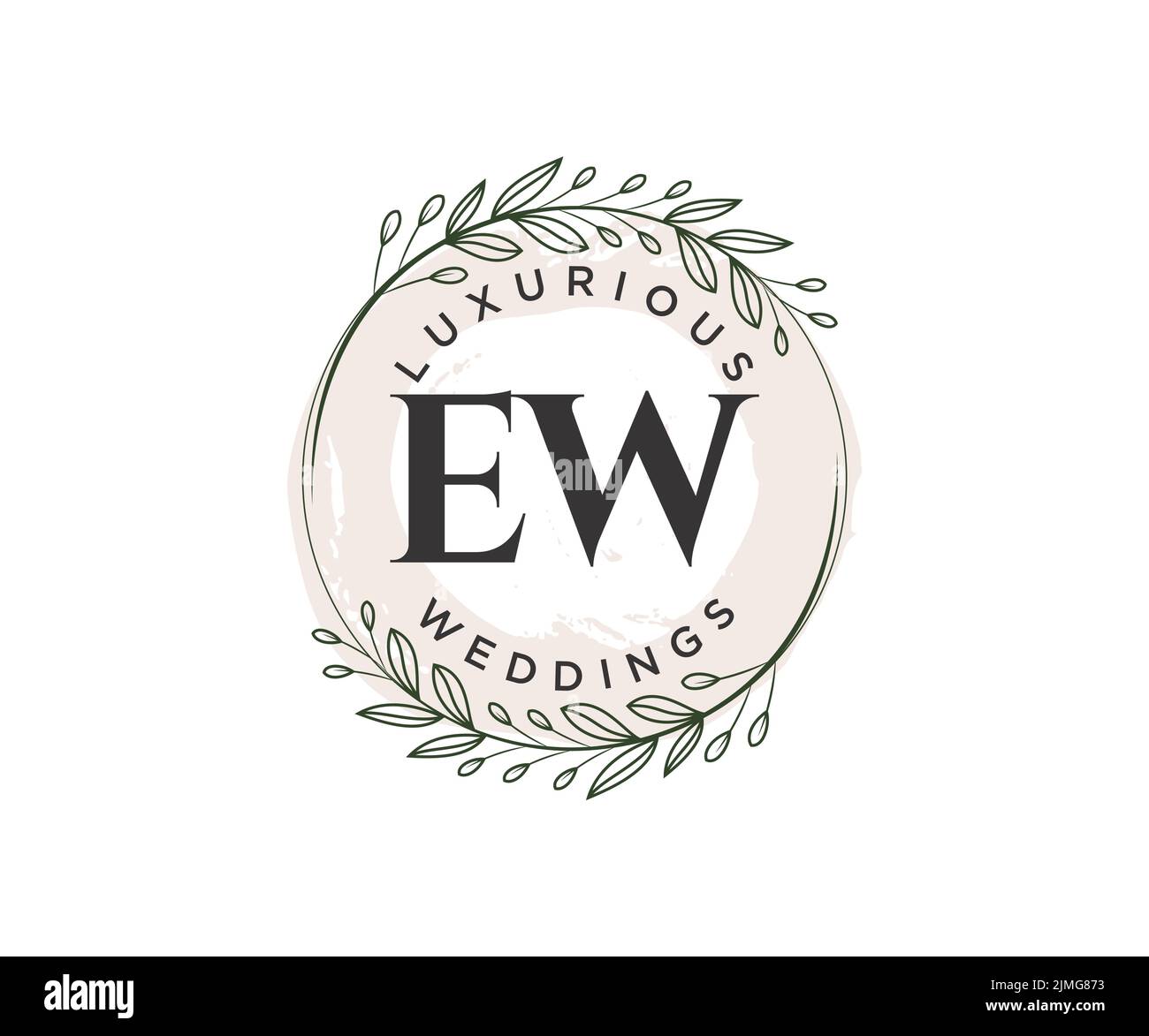 EW Initials letter Wedding monogram logos template, hand drawn modern ...