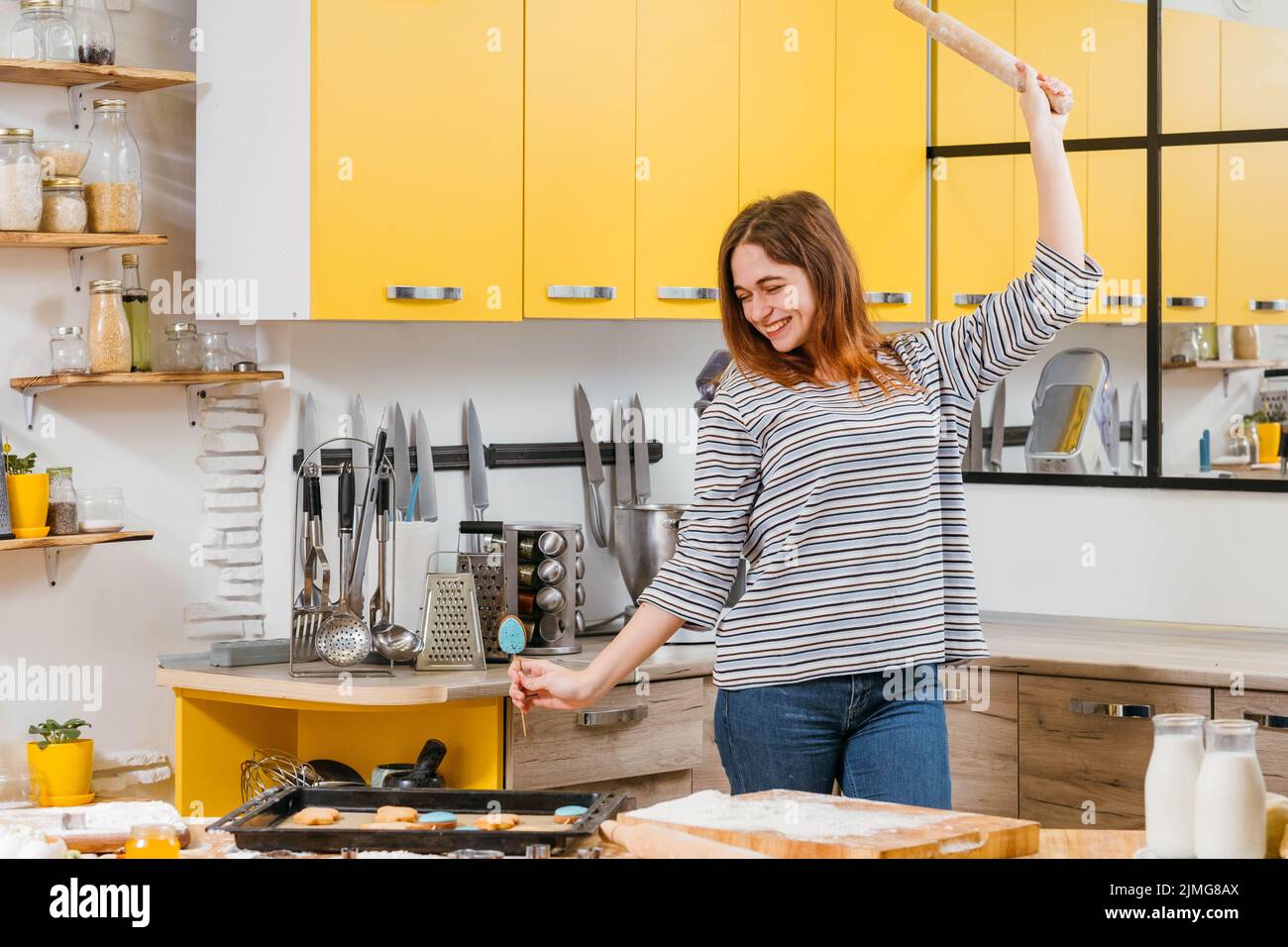 culinary hobby lady fun kitchen baked biscuits Stock Photo - Alamy