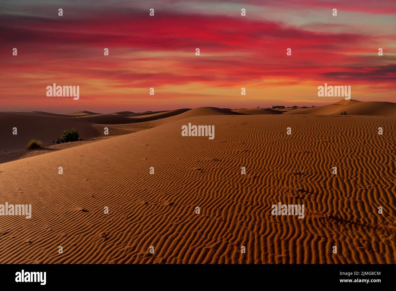 The Beautiful Sand Dunes In The Great Sahara Desert In Morocoo, Africa ...
