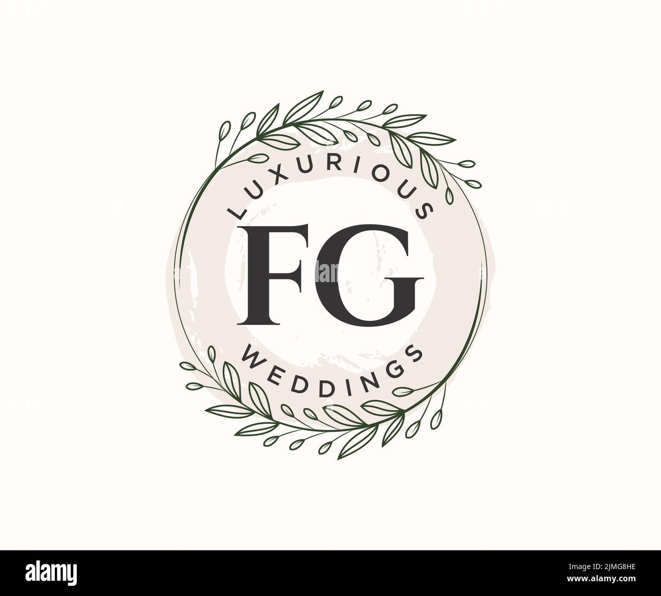 FG Initials letter Wedding monogram logos template, hand drawn modern ...
