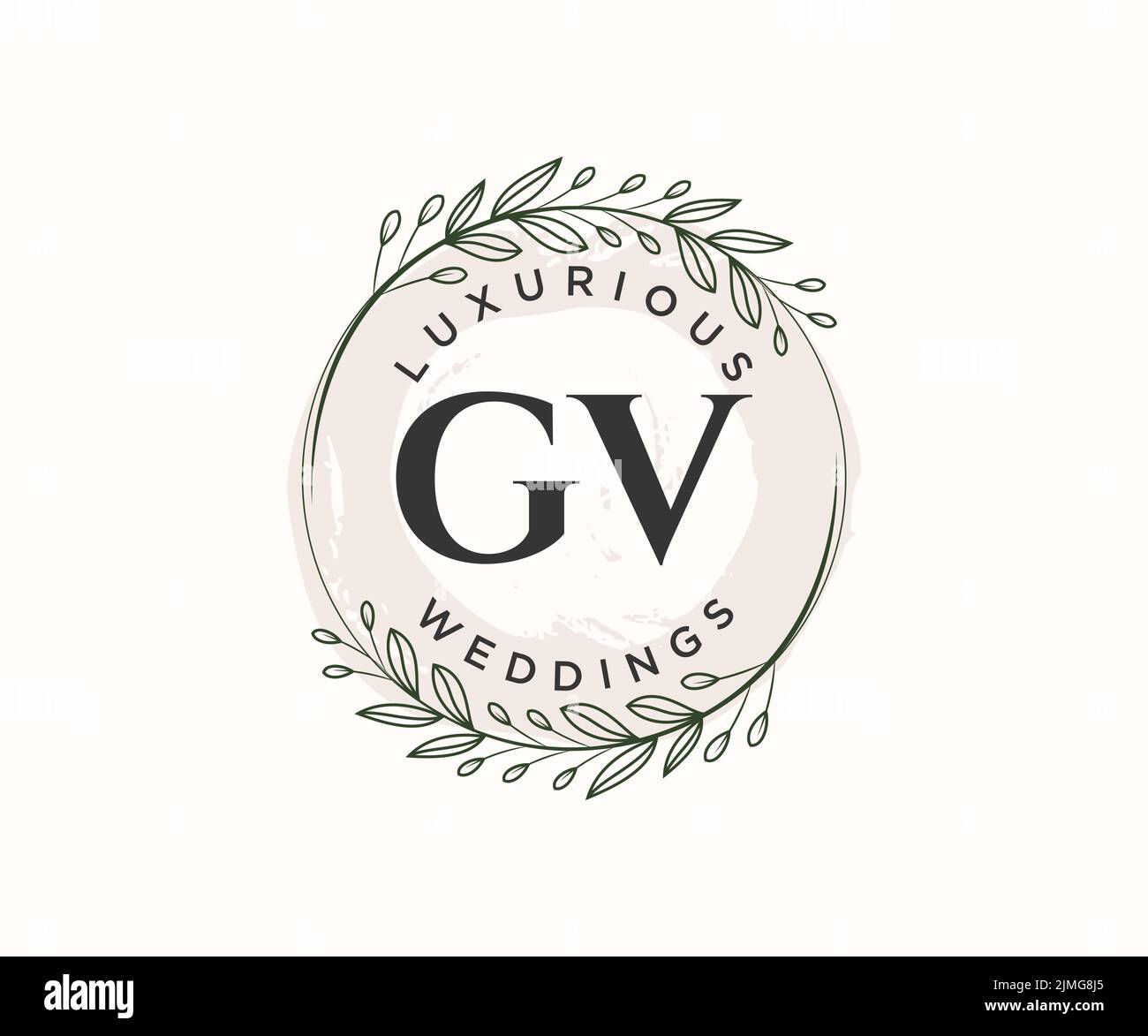 GV Initials letter Wedding monogram logos template, hand drawn modern ...