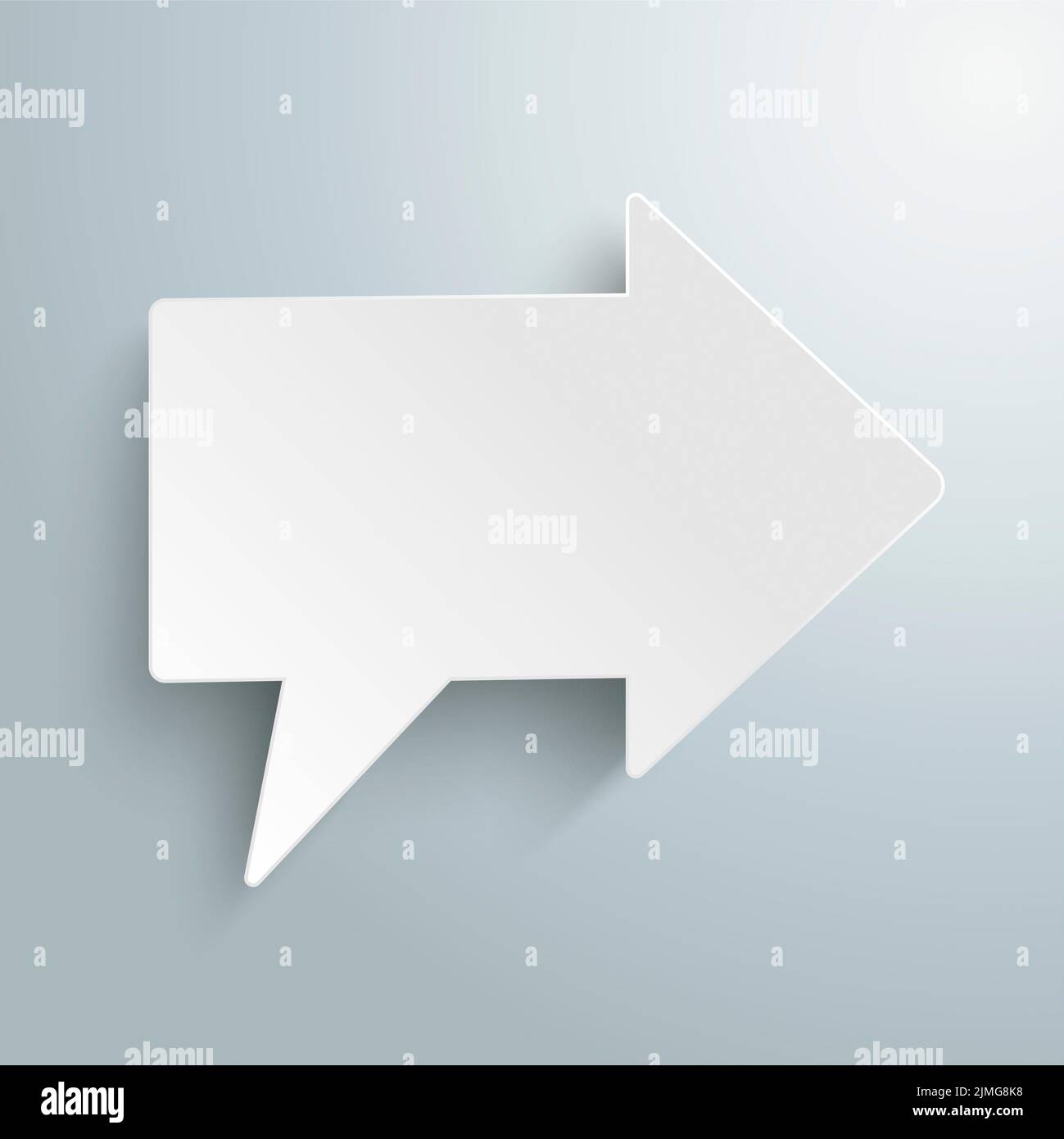 White Arrow Speech Bubble Stock Photo - Alamy
