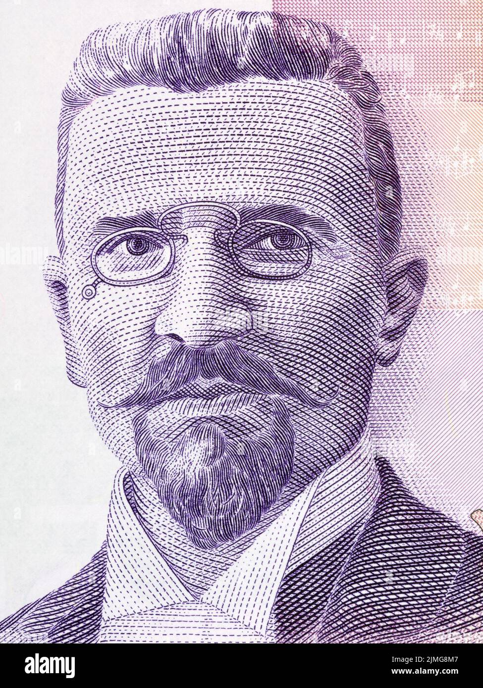 Stevan Stojanovic Mokranjac portrait from Serbian money Stock Photo - Alamy