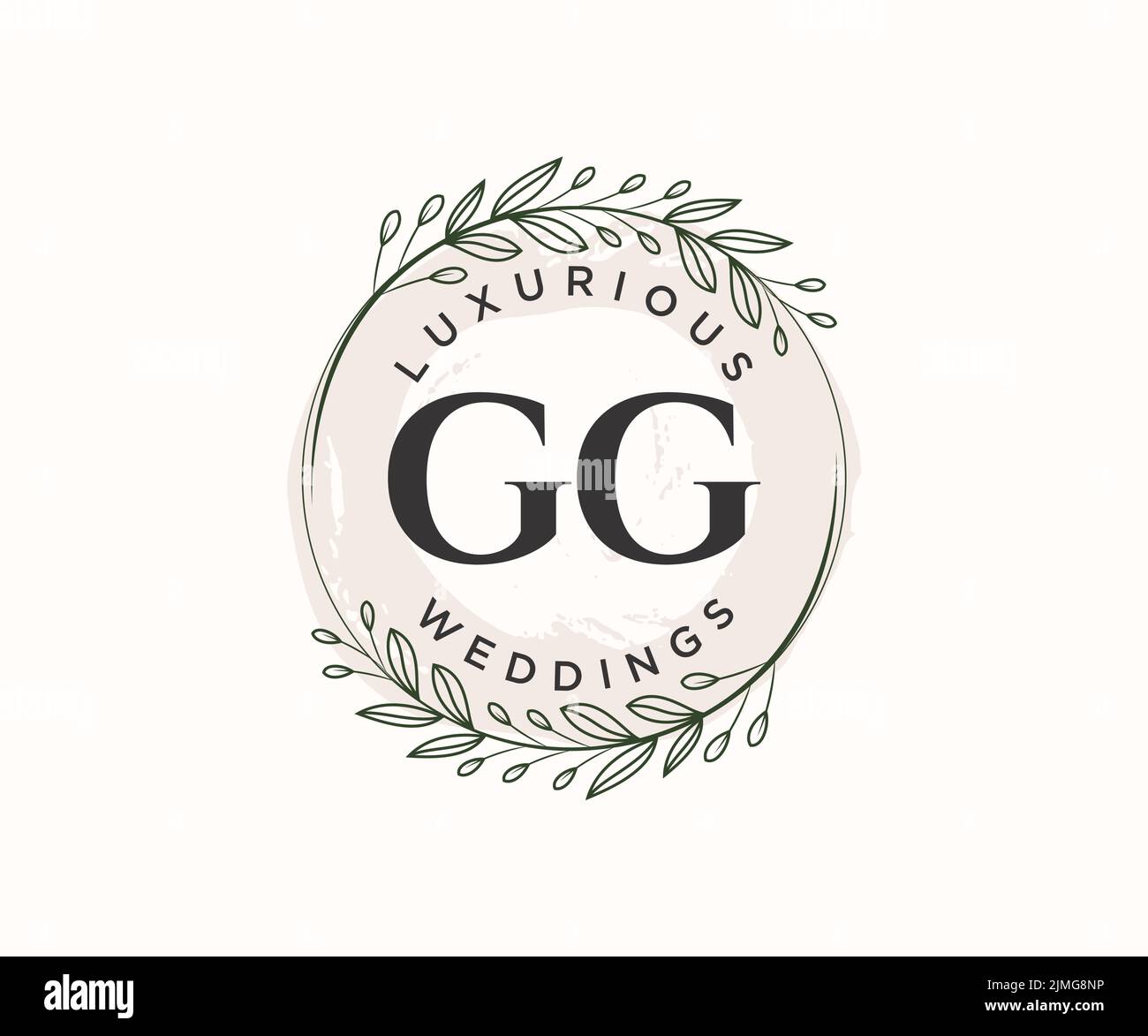 GG Initials letter Wedding monogram logos template, hand drawn modern ...