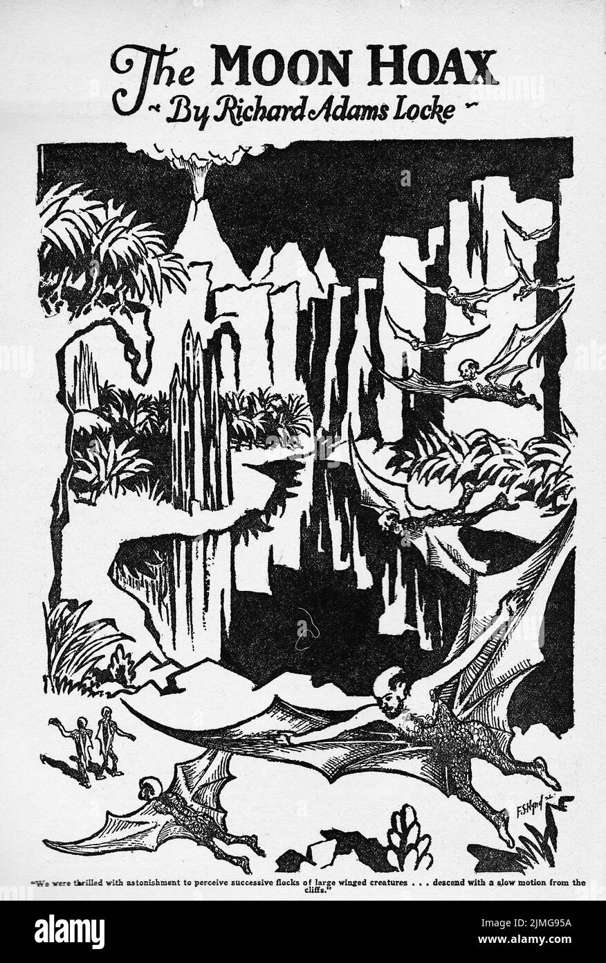 The Moon Hoax, by Richard Adams Locke. Illustration by F. S. Hynd from ...