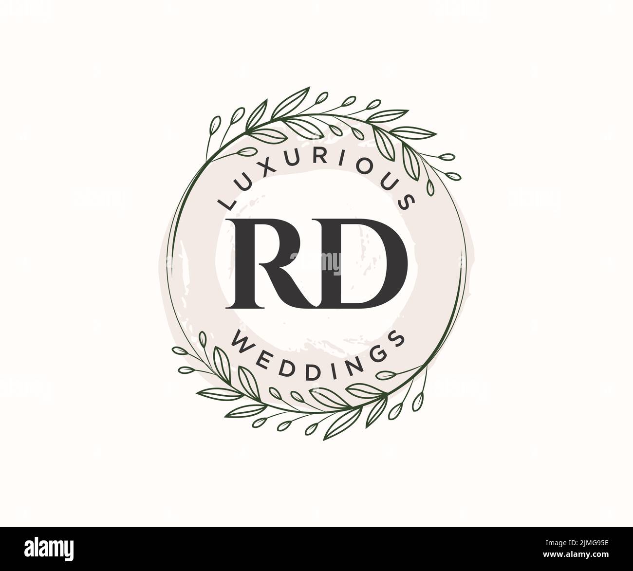 RD Initials letter Wedding monogram logos template, hand drawn modern ...