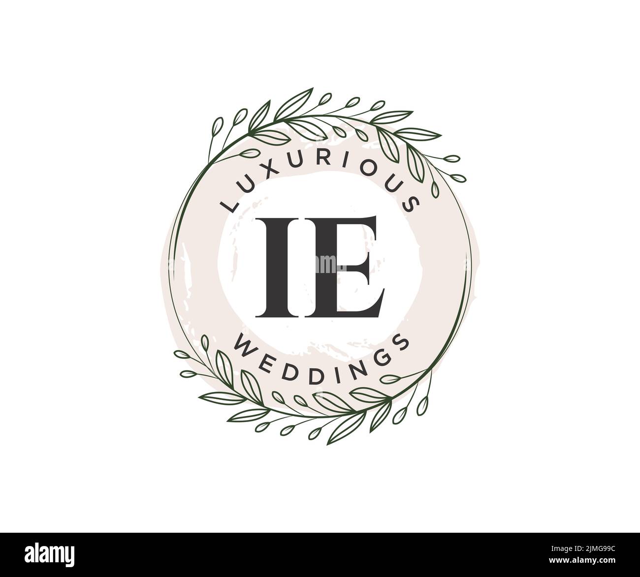 IE Initials letter Wedding monogram logos template, hand drawn modern minimalistic and floral ...