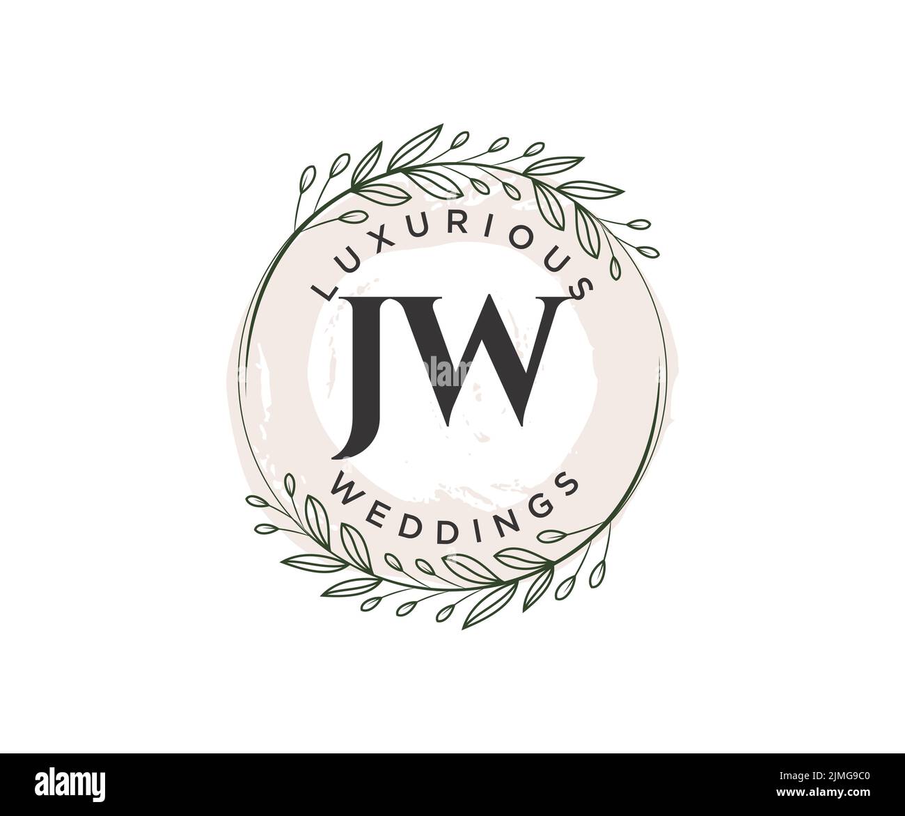 JW Initials letter Wedding monogram logos template, hand drawn modern ...