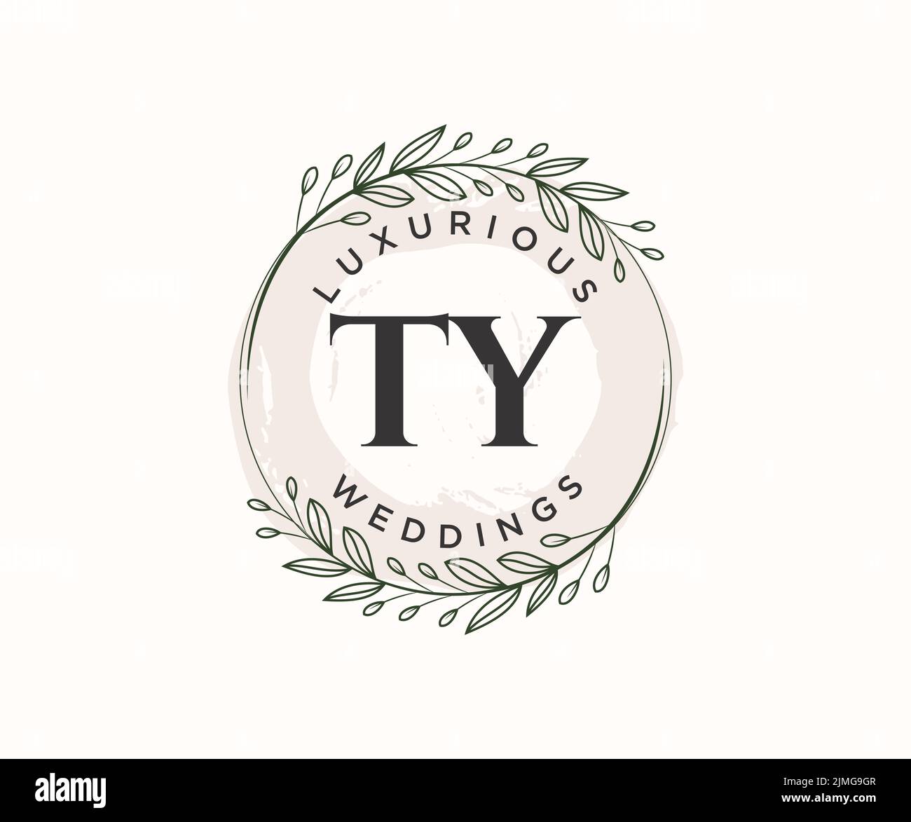 TY Initials letter Wedding monogram logos template, hand drawn modern ...