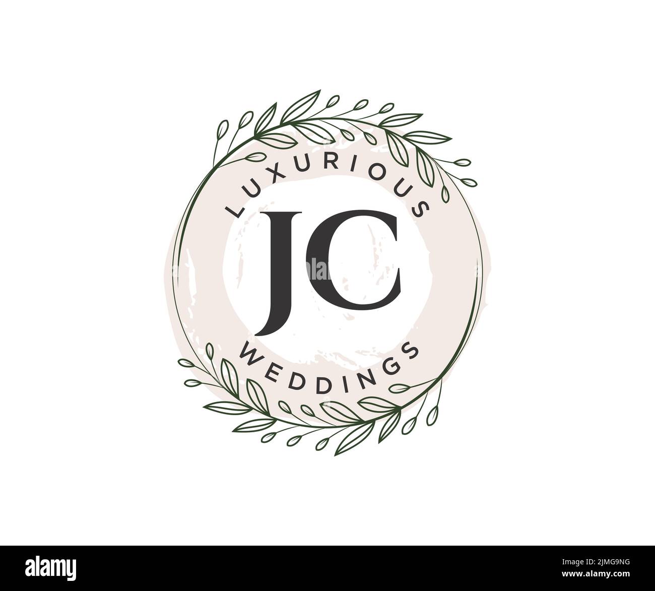JC Initials letter Wedding monogram logos template, hand drawn modern ...
