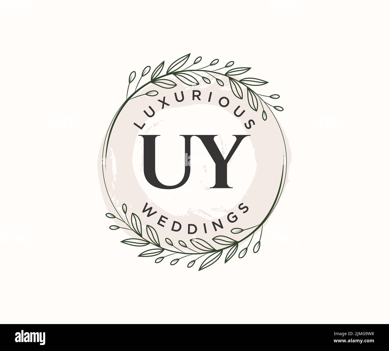 UY Initials letter Wedding monogram logos template, hand drawn modern ...