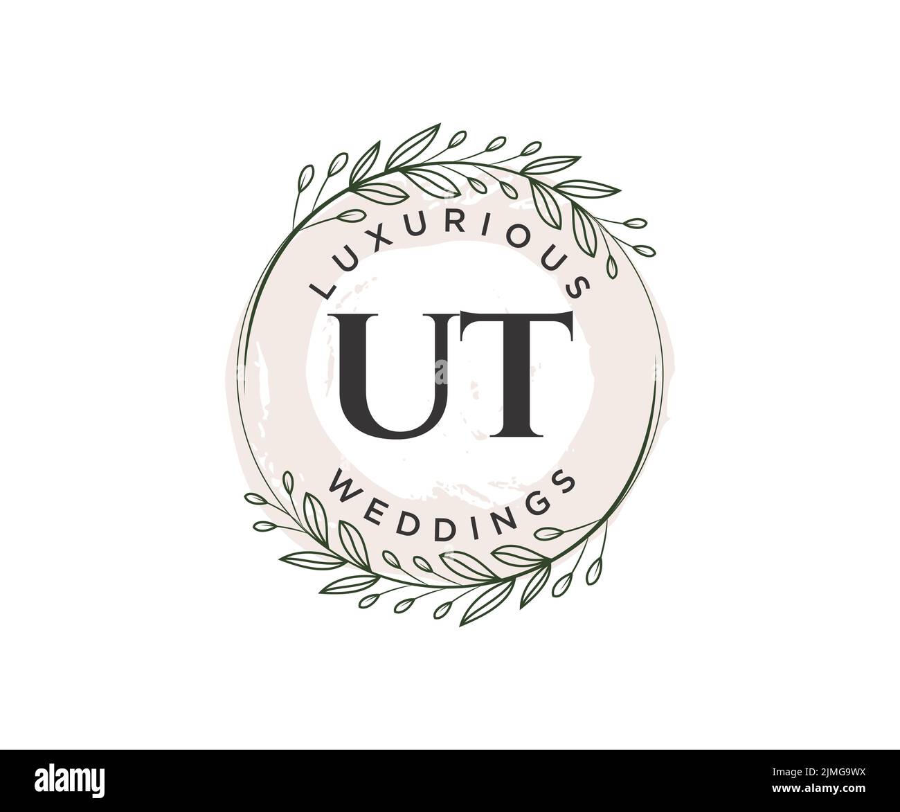 UT Initials letter Wedding monogram logos template, hand drawn modern ...