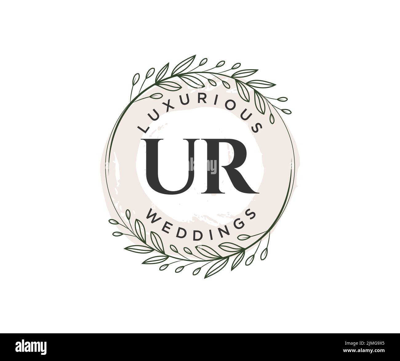 UR Initials letter Wedding monogram logos template, hand drawn modern ...