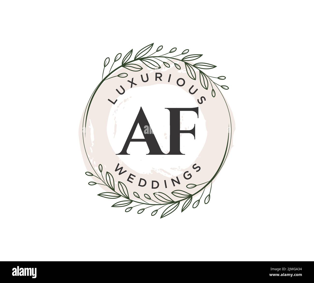 AF Initials letter Wedding monogram logos template, hand drawn modern ...