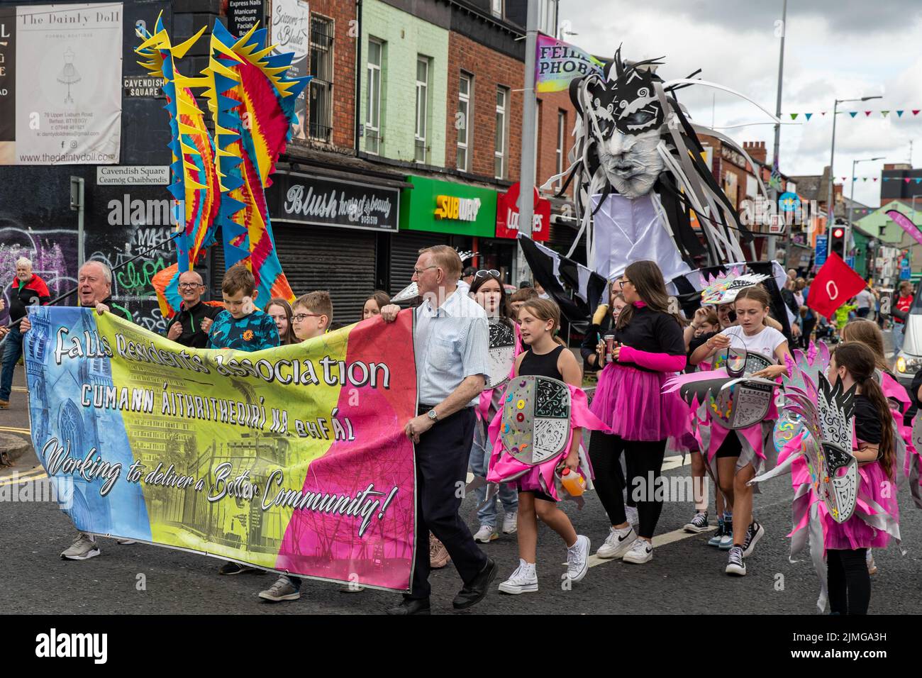 Belfast, UK. 06th Aug, 2022. Féile an Phobail Carnival Parade a few ...