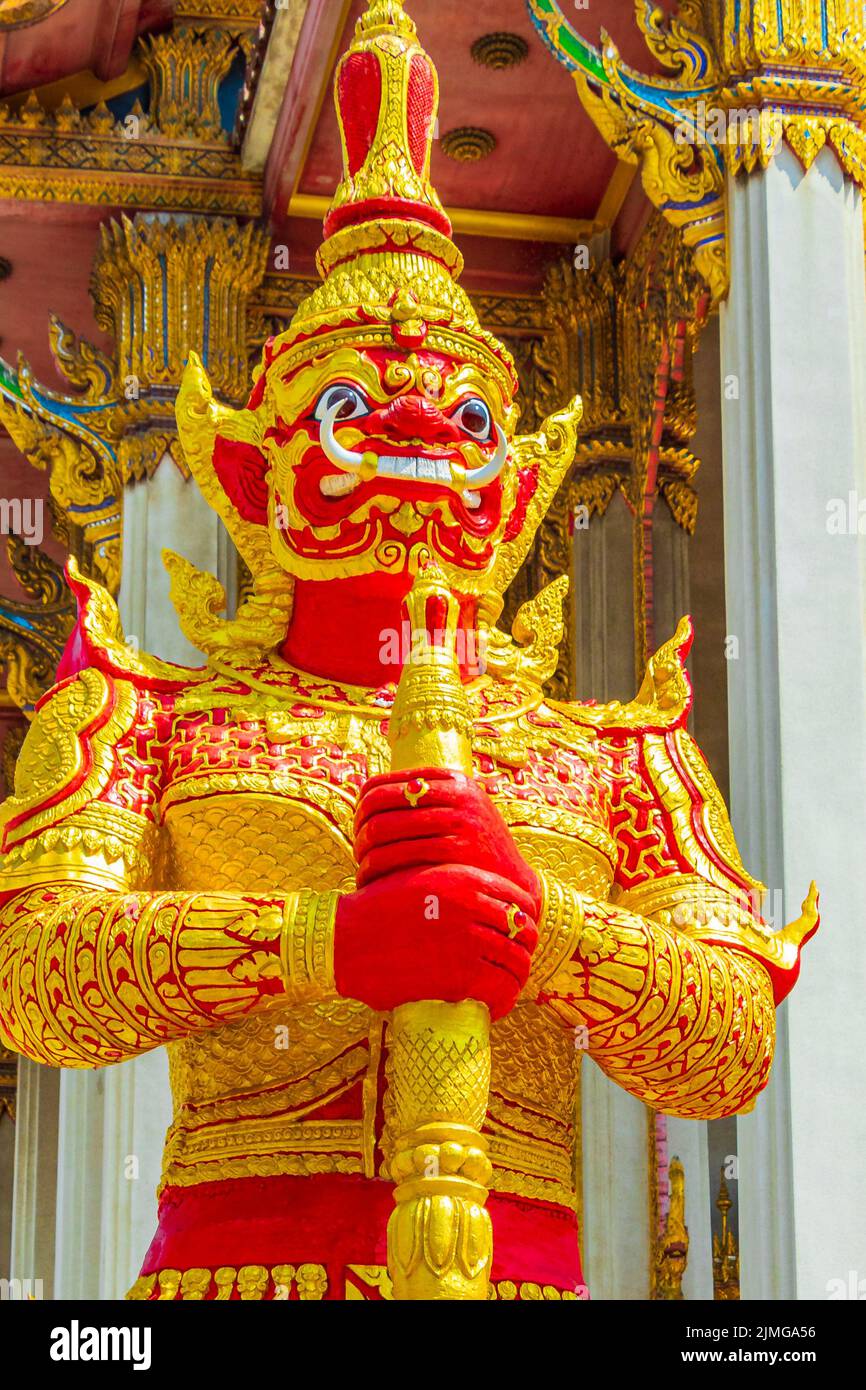 Temple guardian Yaksha Wat Don Mueang Phra Arramluang Bangkok Thailand ...