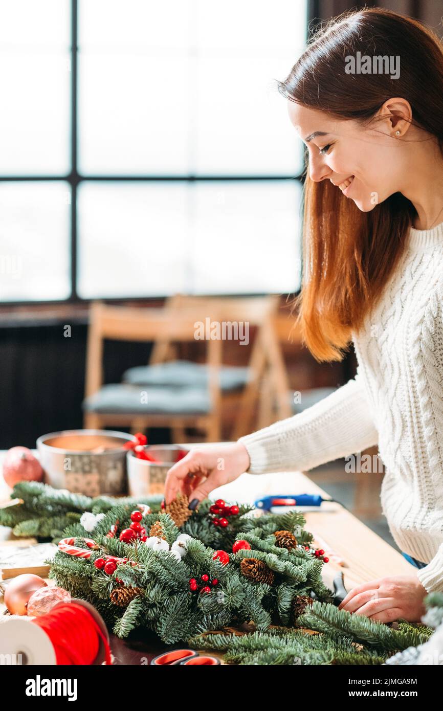 florist lifestyle lady home interior decoration Stock Photo - Alamy