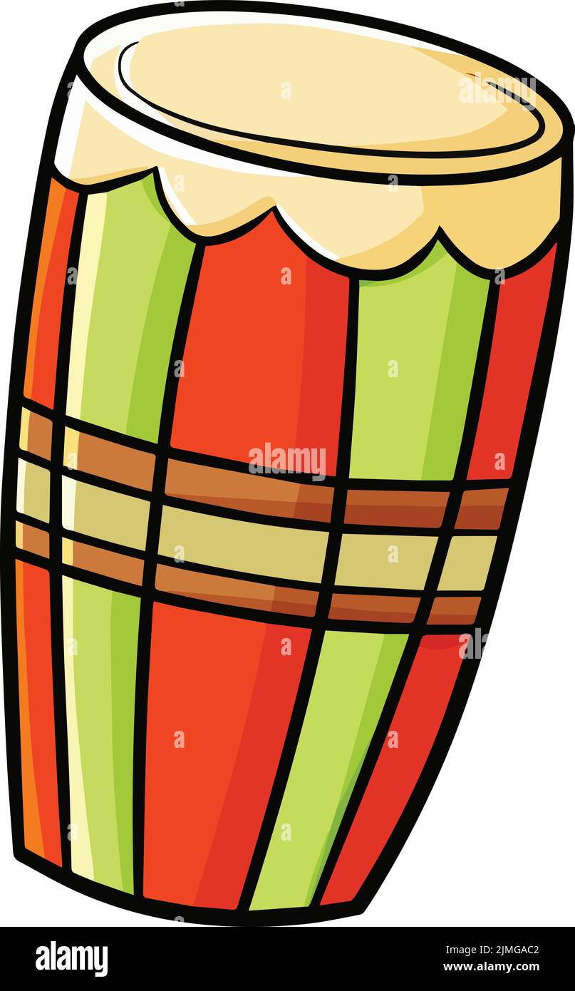 A vector of red and green Congo instrument isolated on white background ...