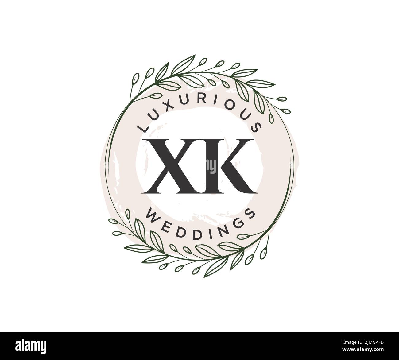 XK Initials letter Wedding monogram logos template, hand drawn modern ...