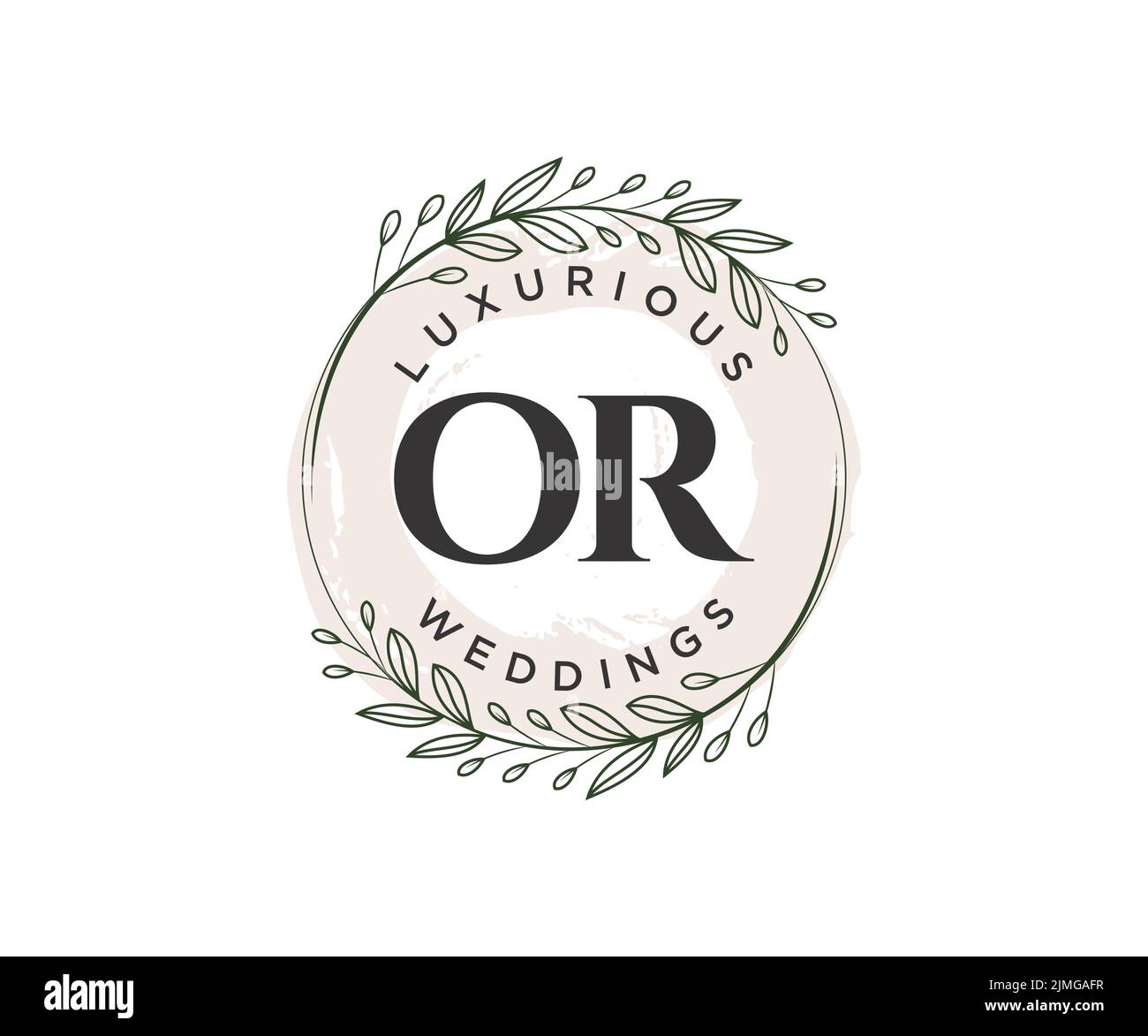 OR Initials letter Wedding monogram logos template, hand drawn modern ...