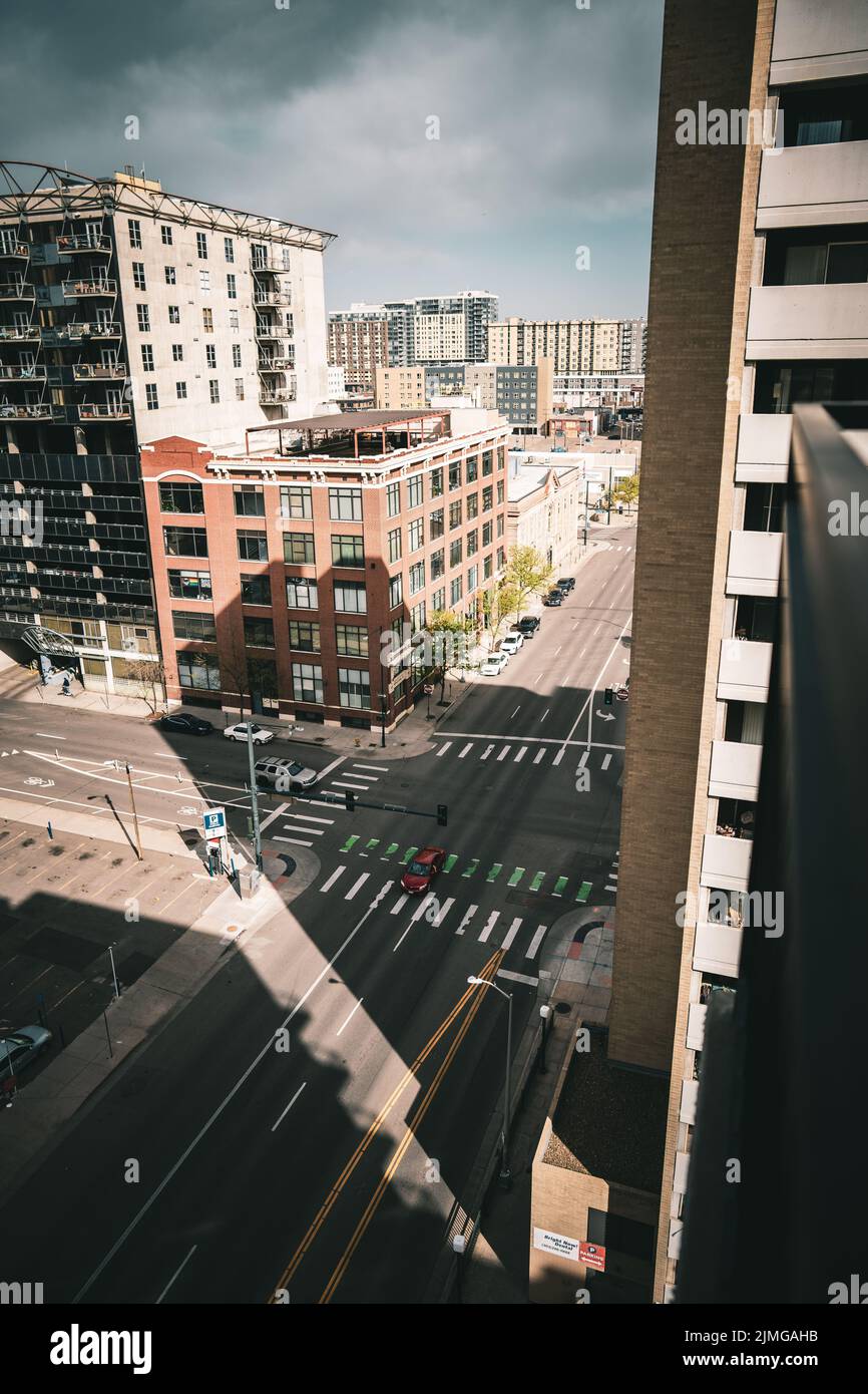 A rooftop view of the main crosswalk in Denver Stock Photo - Alamy