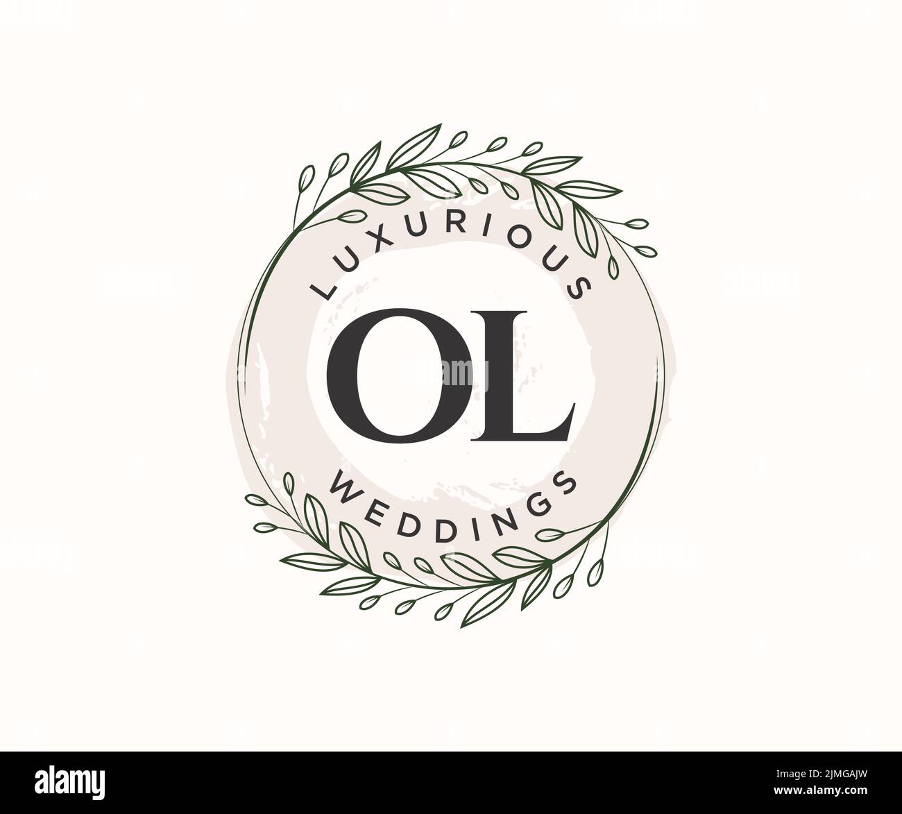 OL Initials letter Wedding monogram logos template, hand drawn modern ...