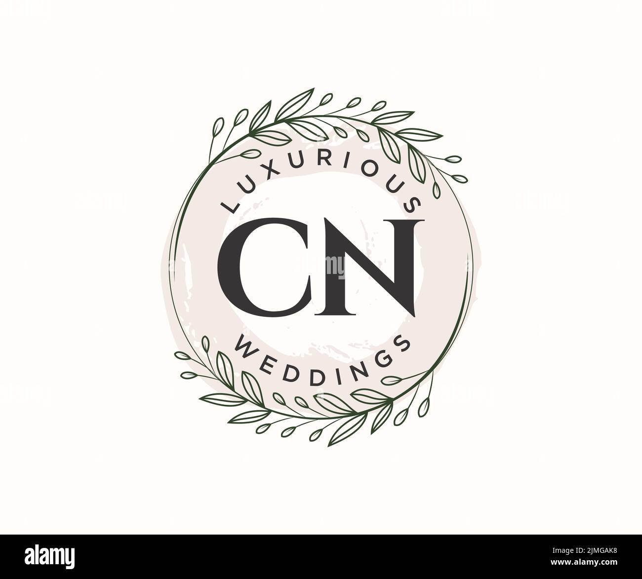 CN Initials letter Wedding monogram logos template, hand drawn modern ...