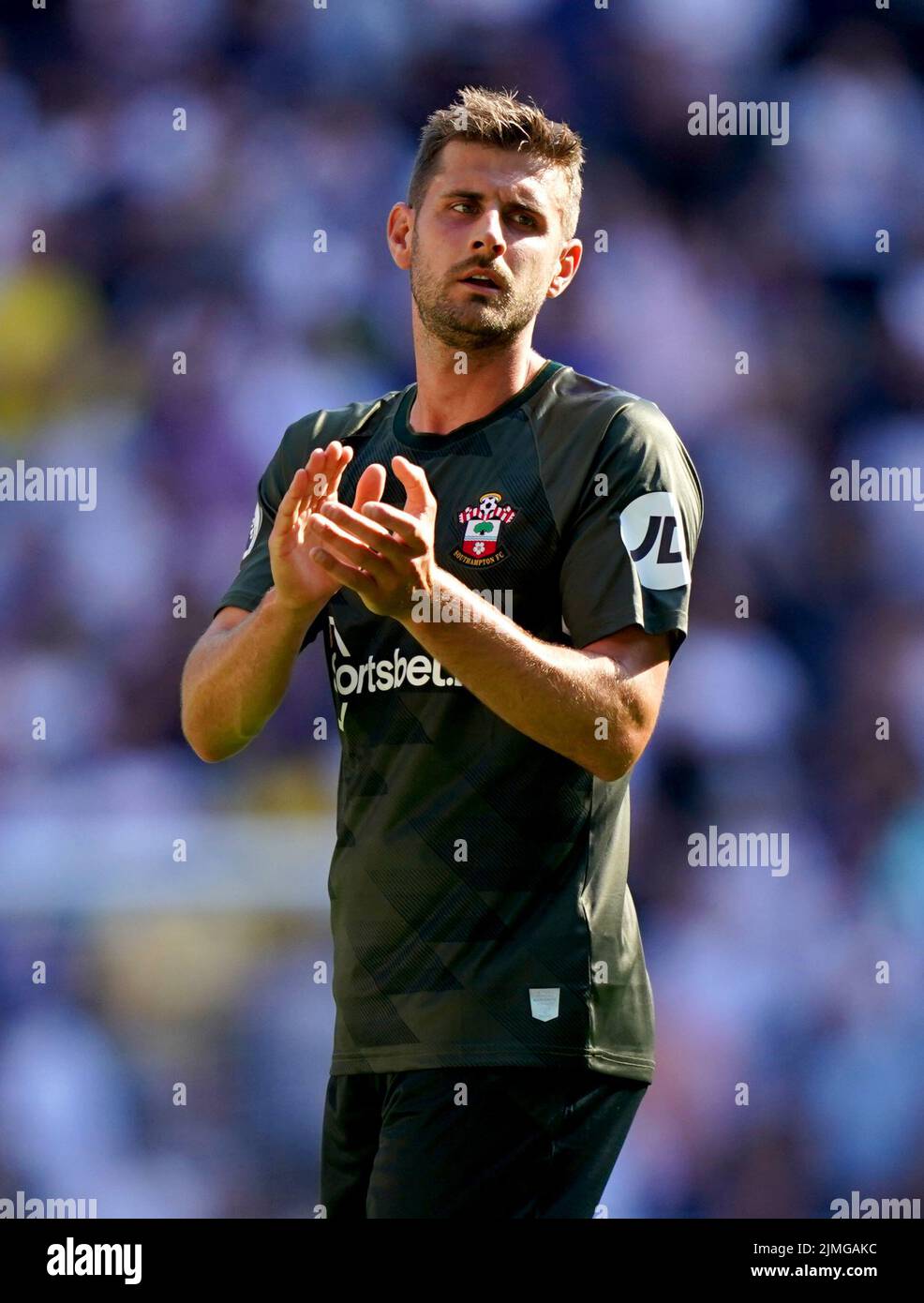 Southampton's Jack Stephens applauds the fans at the end of the Premier ...