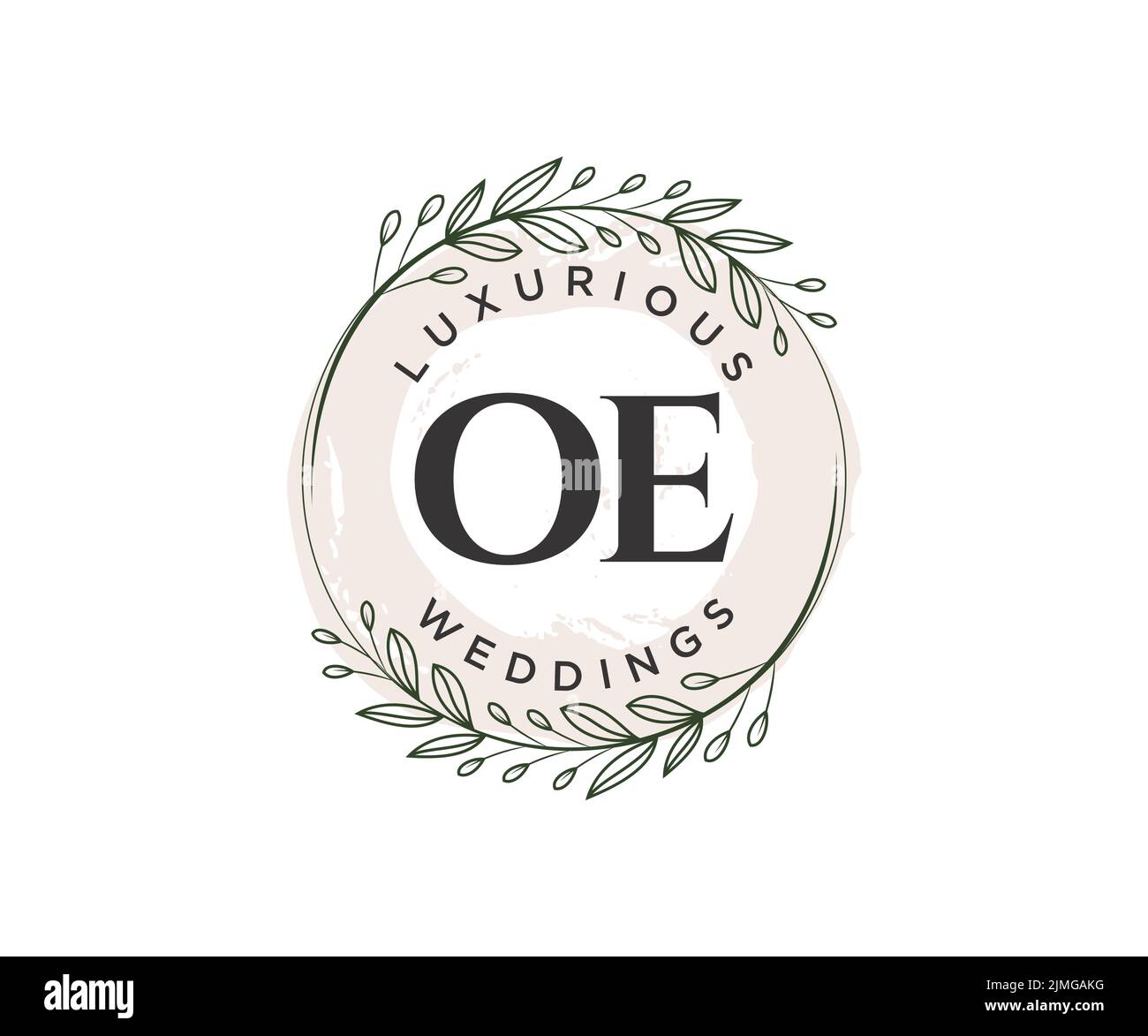 OE Initials letter Wedding monogram logos template, hand drawn modern ...