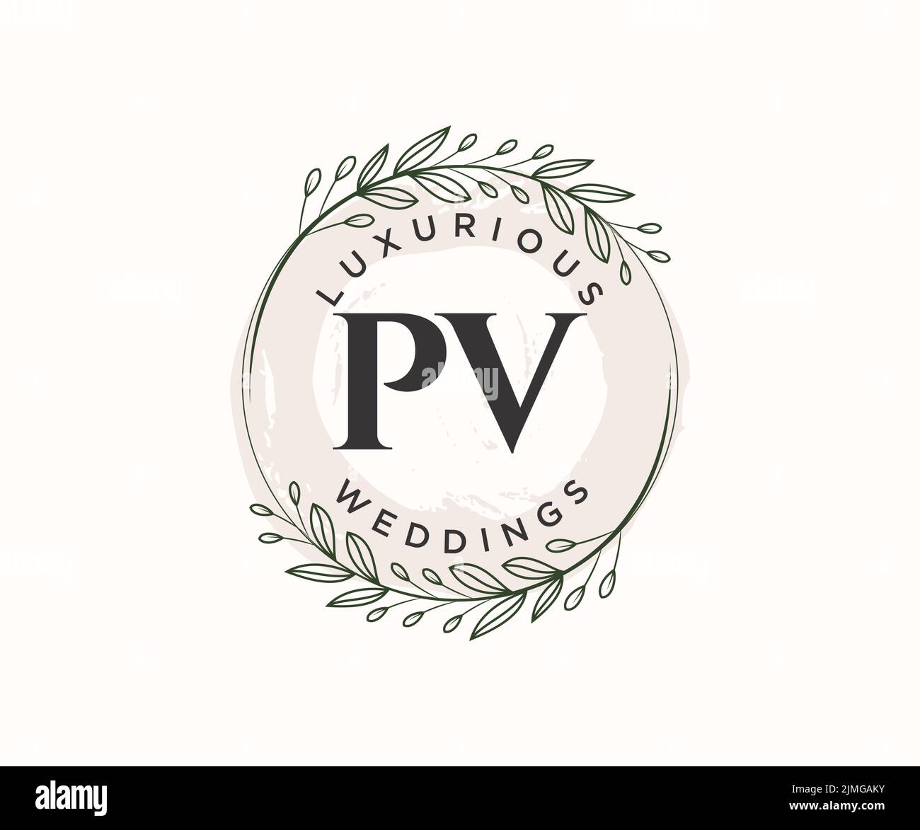 PV Initials letter Wedding monogram logos template, hand drawn modern ...