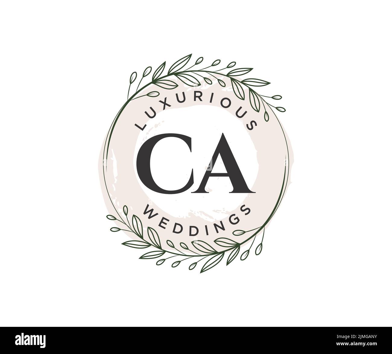 CA Initials letter Wedding monogram logos template, hand drawn modern ...