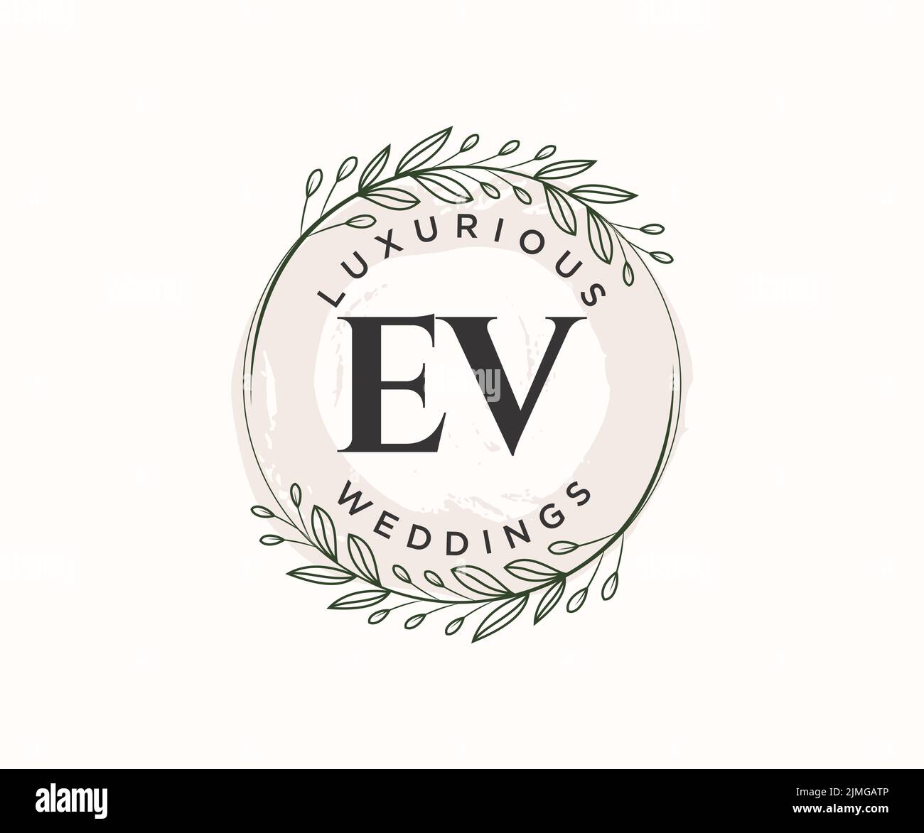 EV Initials letter Wedding monogram logos template, hand drawn modern ...