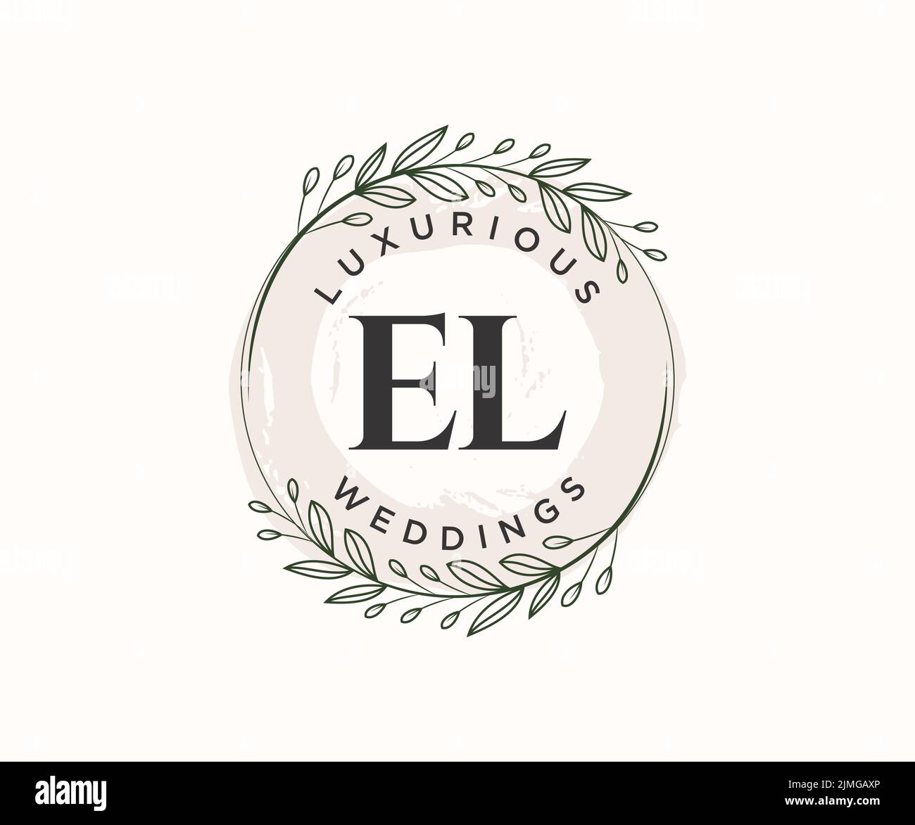 EL Initials letter Wedding monogram logos template, hand drawn modern ...