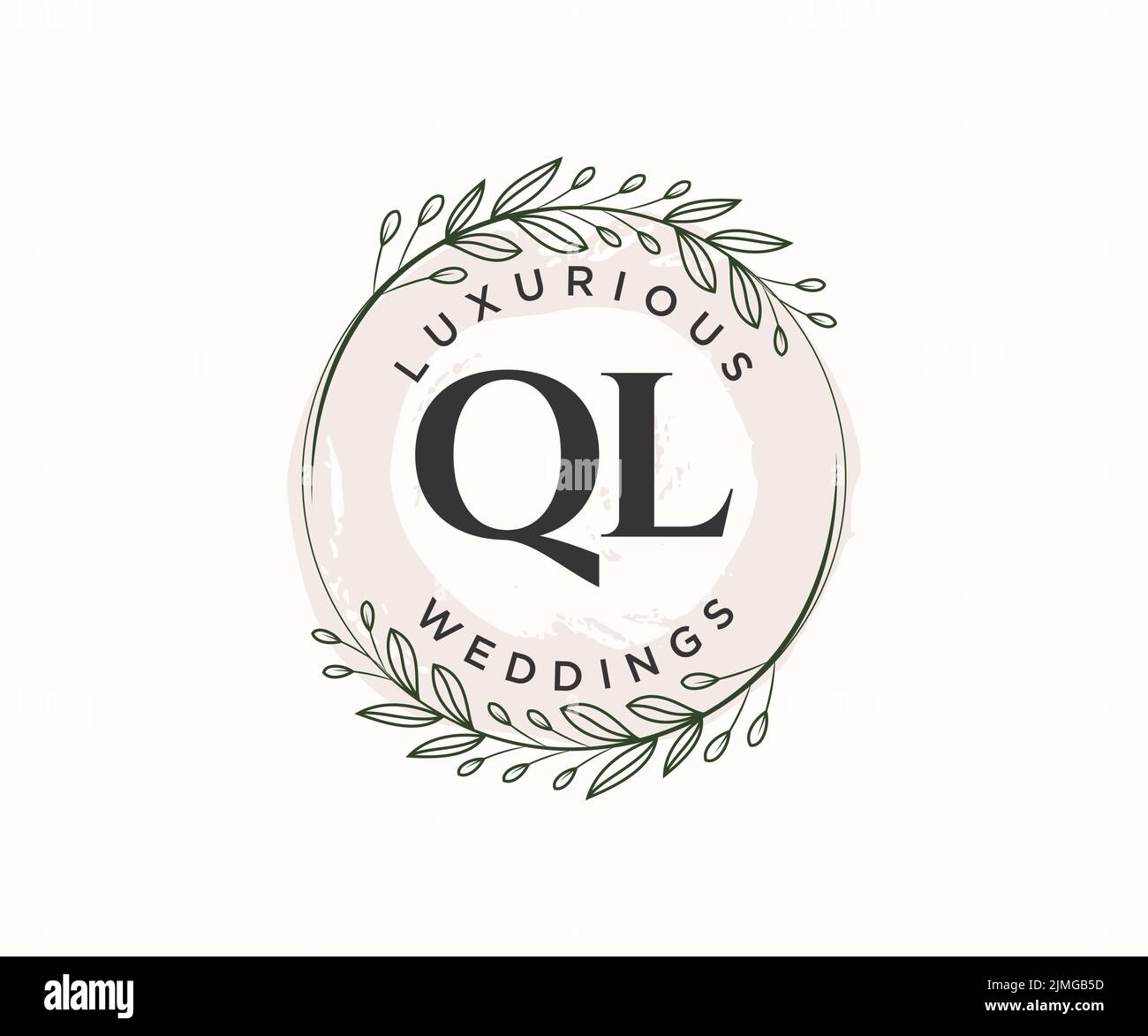 QL Initials letter Wedding monogram logos template, hand drawn modern ...