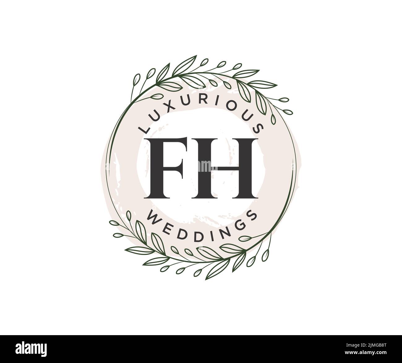 FH Initials letter Wedding monogram logos template, hand drawn modern ...