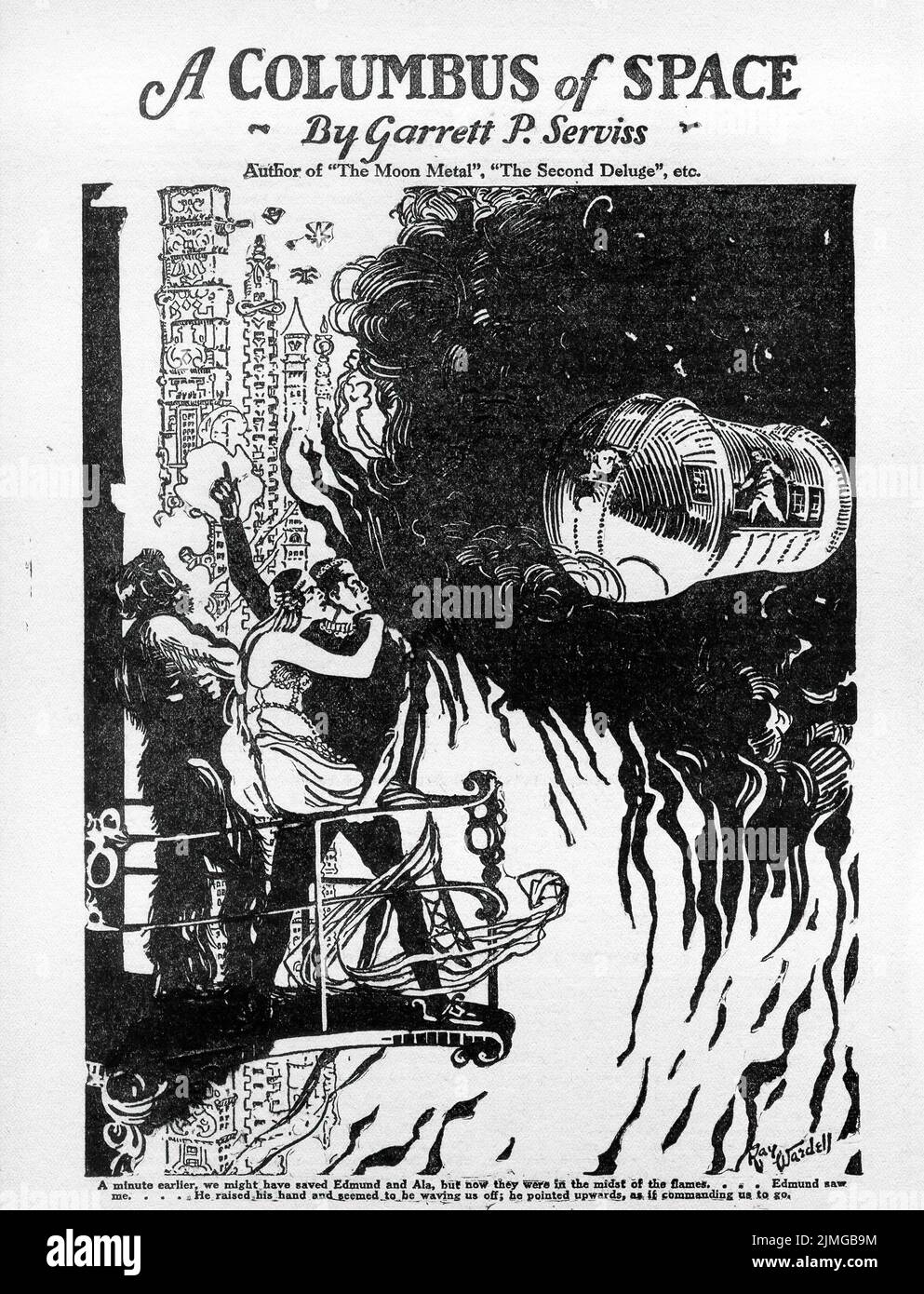A Columbus of Space, by Garrett P. Serviss. Illustration by Ray Wardell ...