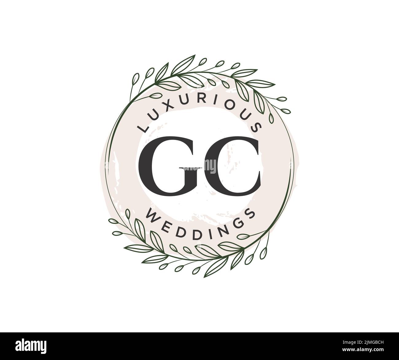 GC Initials letter Wedding monogram logos template, hand drawn modern ...