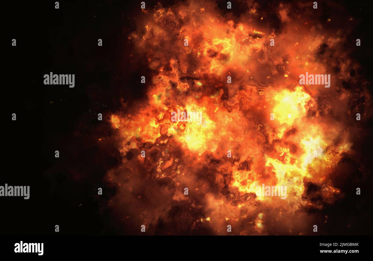 Bright explosion flash on a black backgrounds. fire burst Stock Photo ...