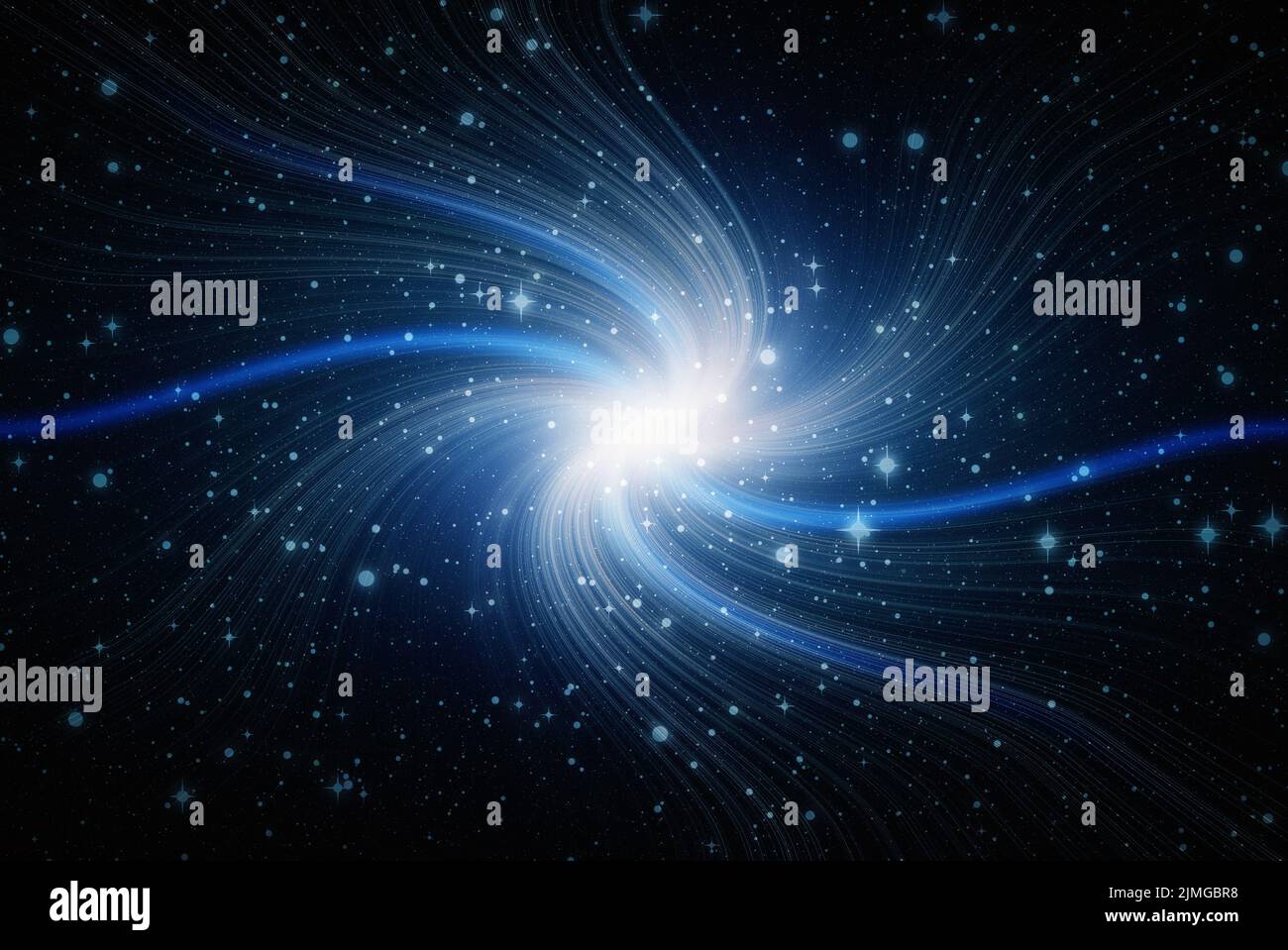 White flash on a space background Stock Photo - Alamy