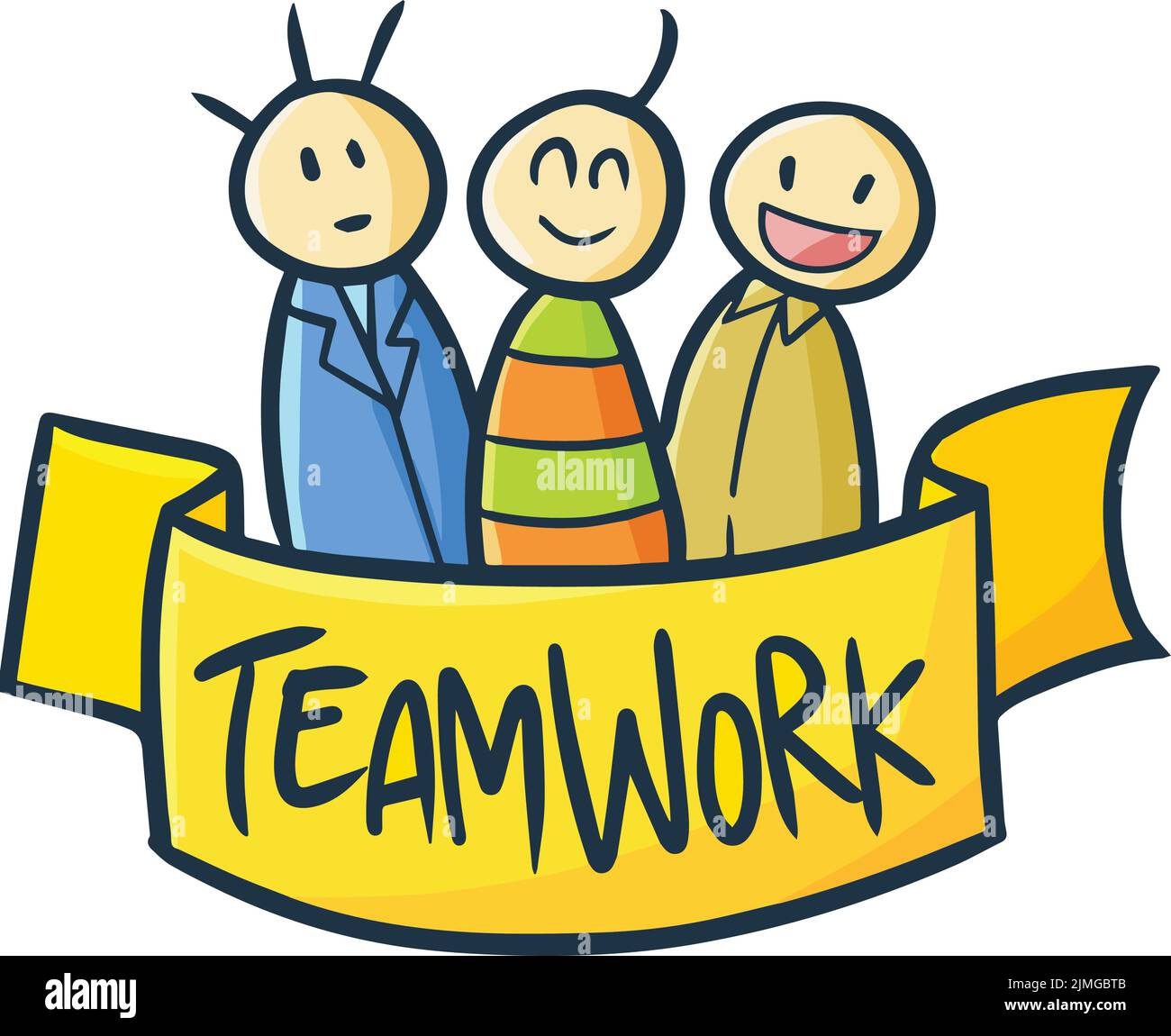 A vector illustration of a funny teamwork symbol isolated on a white ...