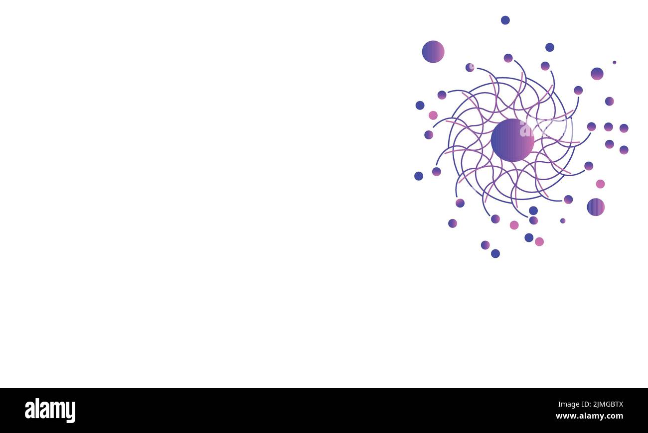 An illustration of a purple gradient sign with dots on a white ...